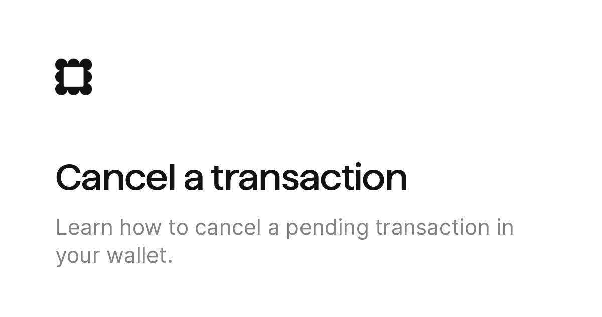 Cancel a transaction | Family