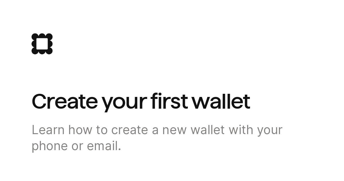 Create your first wallet | Family Create your first wallet | Family