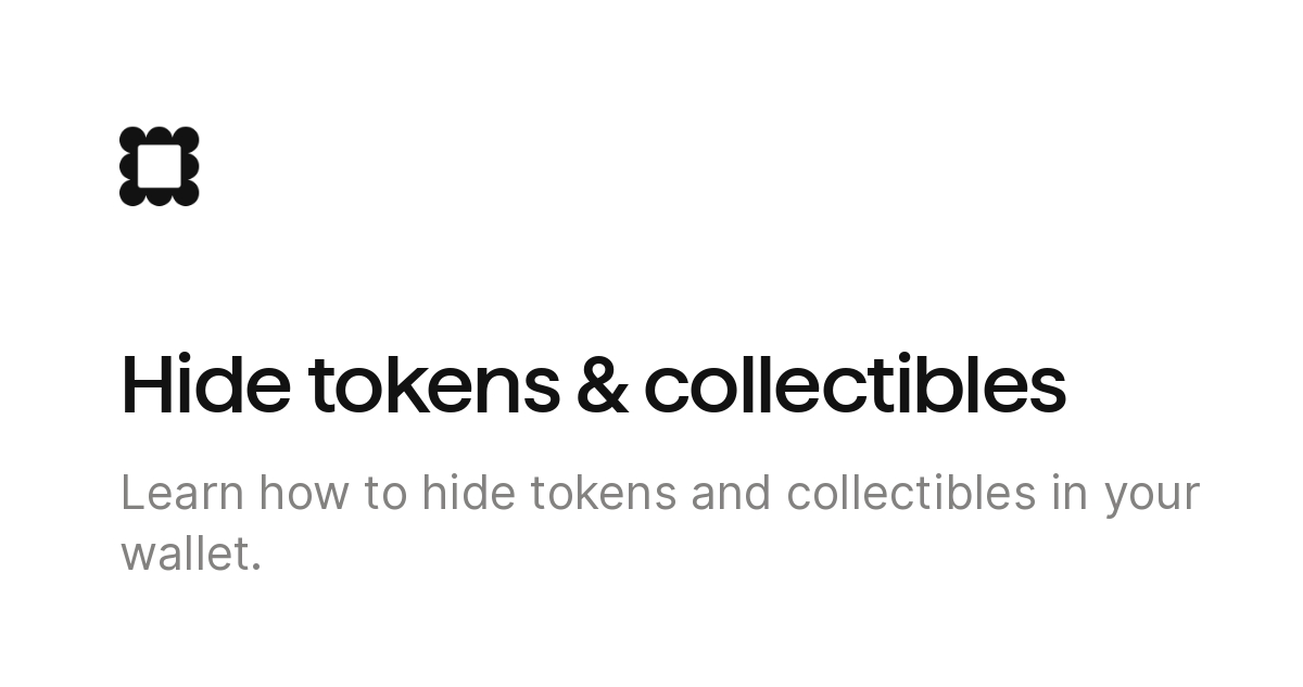 Hide tokens & collectibles | Family